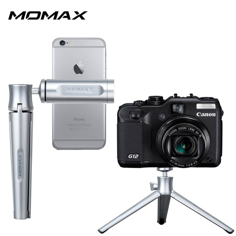MOMAX TRIPOD PRO輕量鋁合金三腳架/360度球形雲台/支援手機、相機-銀色 - GP1601-005 - 神腦國際